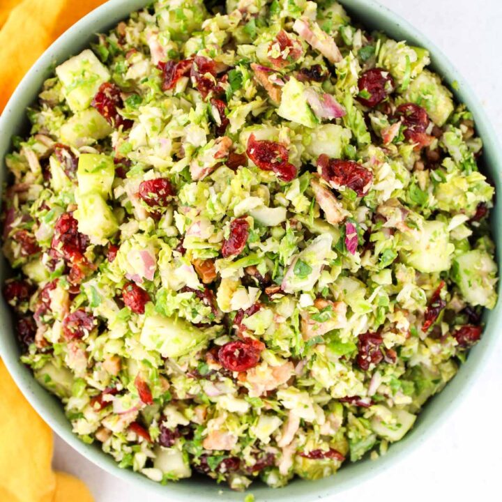 Brussel Sprout Salad with Bacon and Maple Dressing - Eats by April