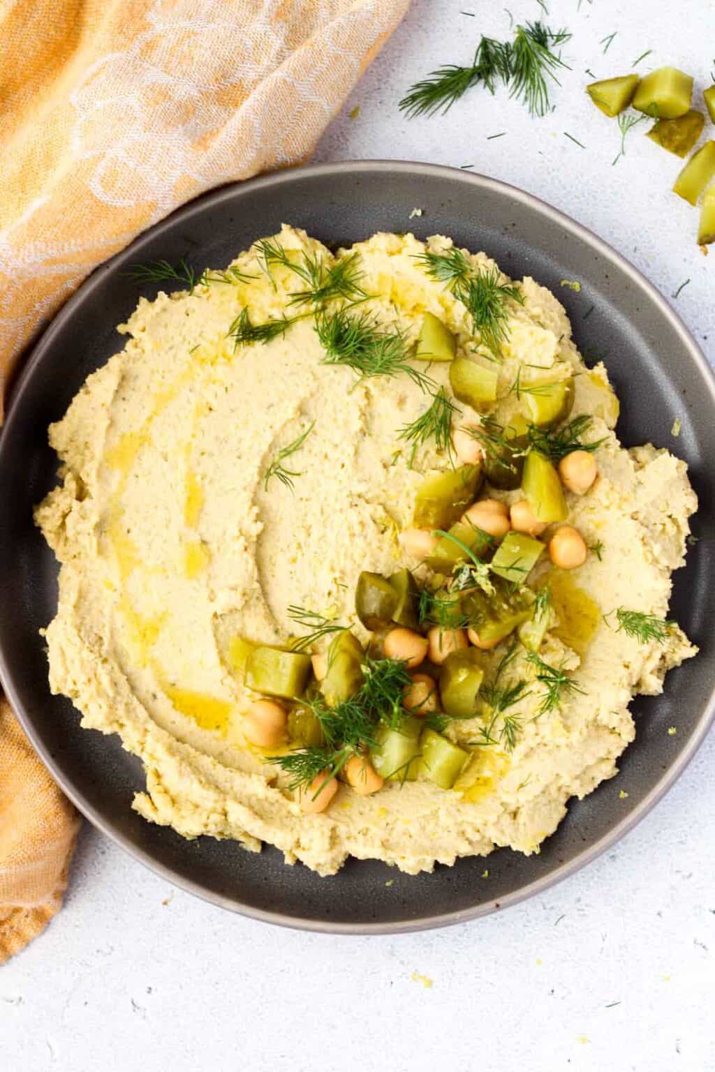 Dill Pickle Hummus (easy recipe) - Eats by April